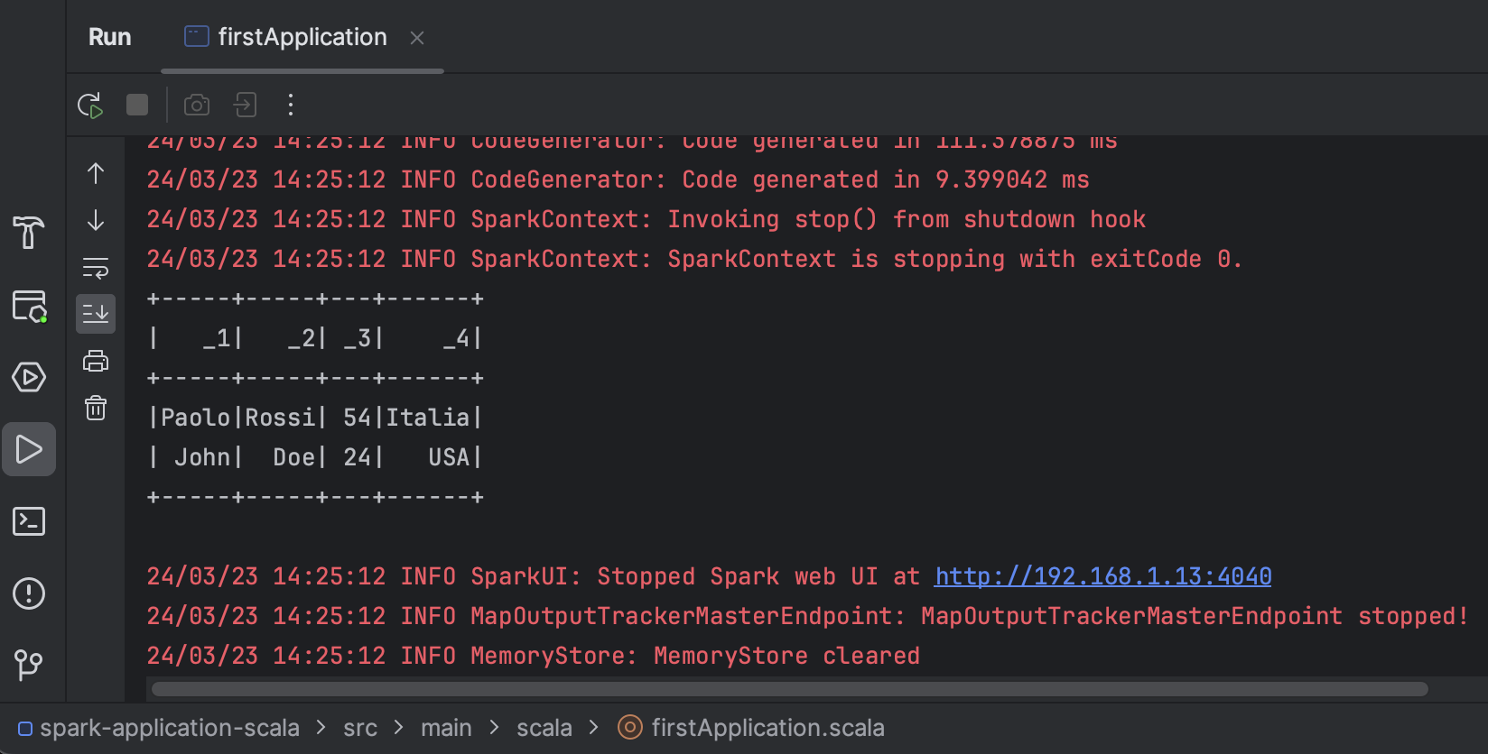 Spark @0 - Run Spark Applications
